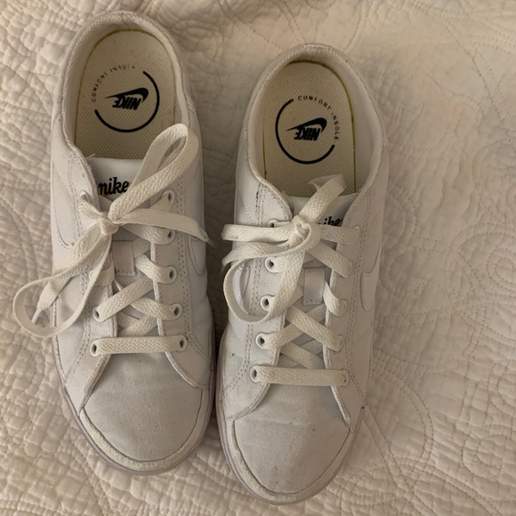 Nike | Shoes | White Nike Canvas Open Back Sneakers | Poshmark